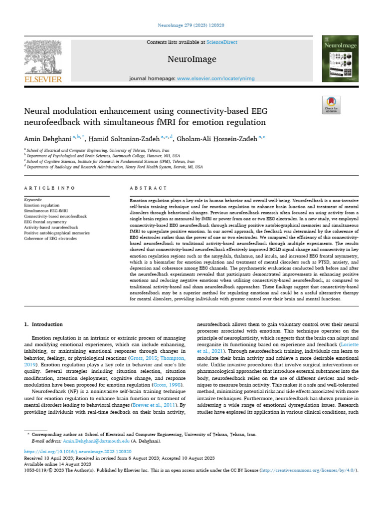 Neural Modulation Enhancement Using Connectivity-Based EEG Neurofeedback With Simultaneous fMRI ...