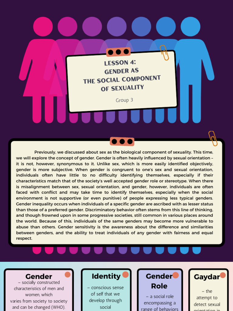 Group 3 Lesson 4 Gender As The Social Component of Sexuality | PDF ...