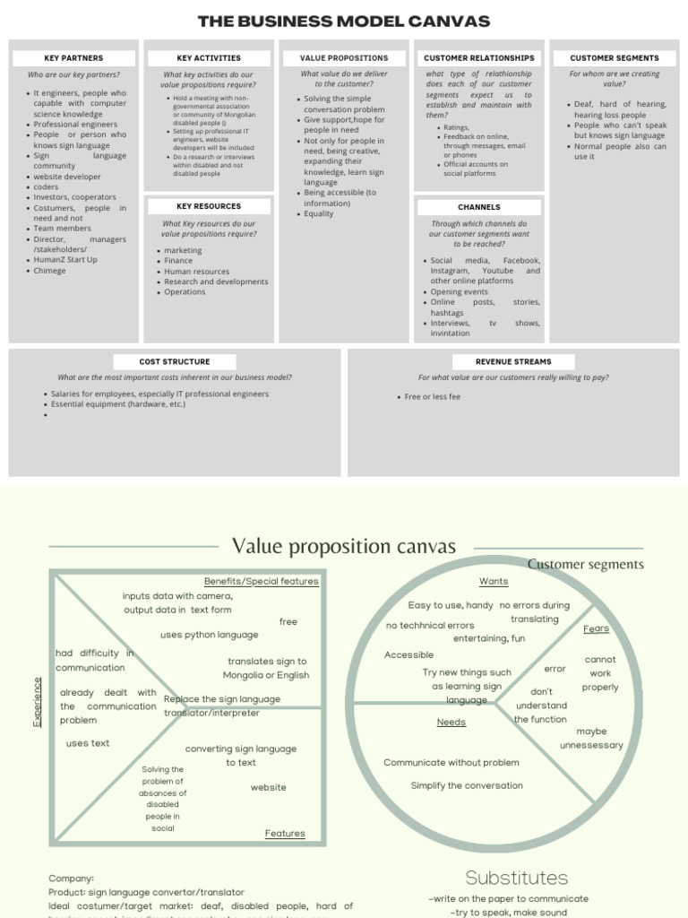 Business Model and Value Proposition | PDF | Sign Language | Social Media