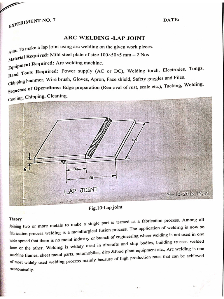 Arc Welding - Lap Joint | PDF