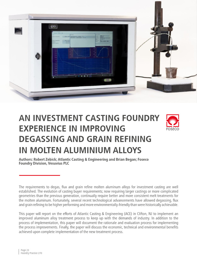 FP 270 - An Investment Casting Foundry Experience in Improving ...