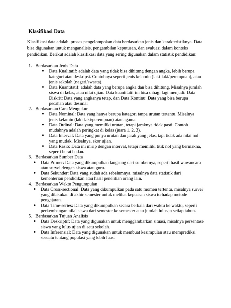 Klasifikasi Data | PDF