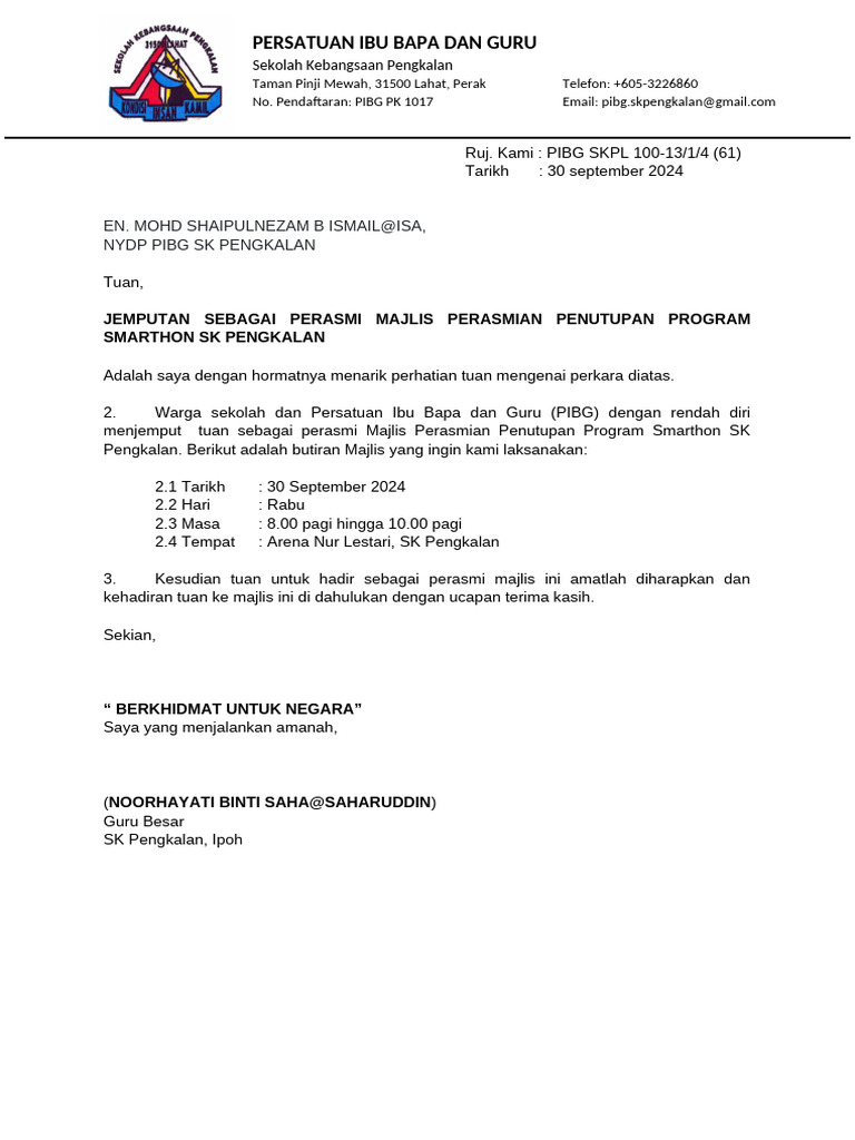 62 - Surat Perasmi | PDF