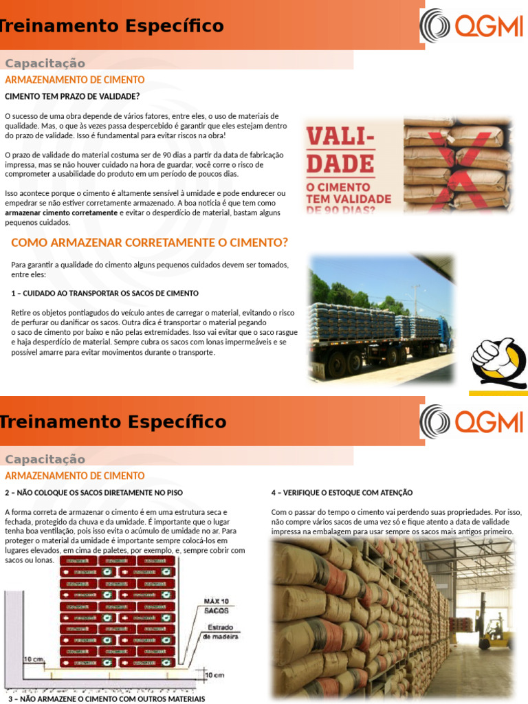 Armazenamento Adequado de Cimento | PDF | Cimento | Desperdício