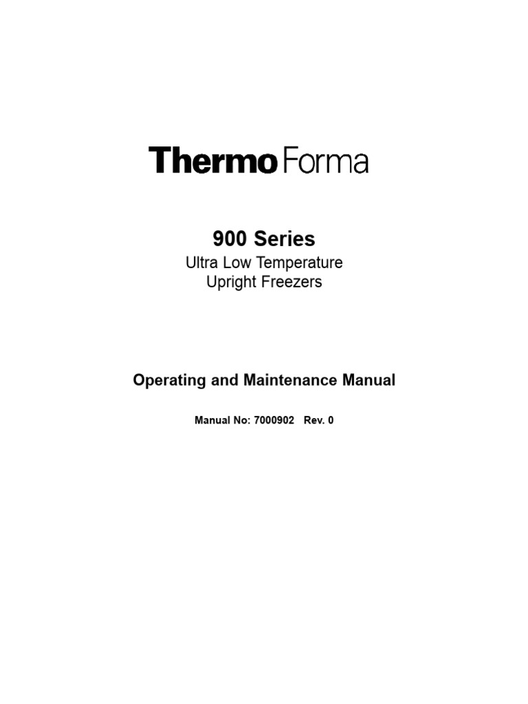 Ultra Low Temp Freezer Forma 907 Manual | PDF | Refrigerator | Calibration