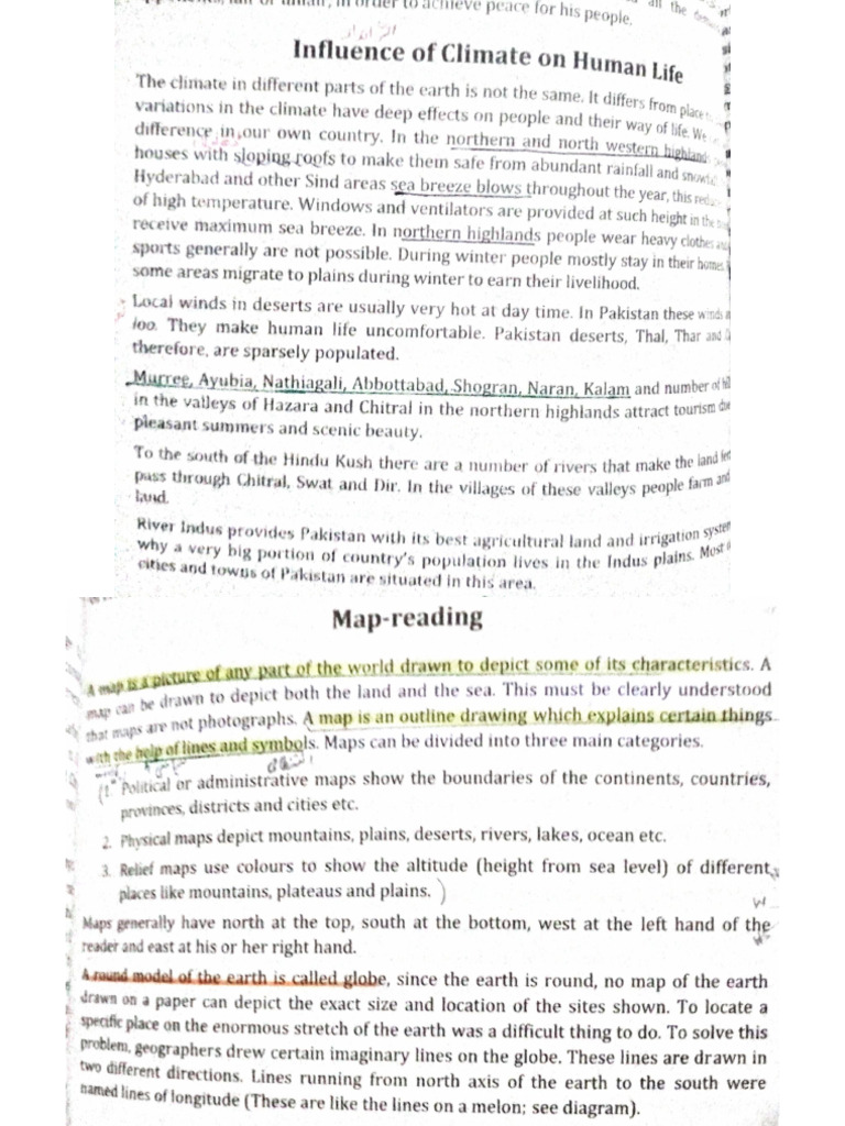 Map Reading & Effect of Climate On Human Life | PDF