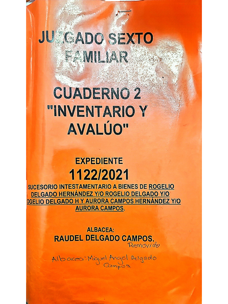 Exp 1122&2021 Tomo 2 Inventario y Avalúo | PDF