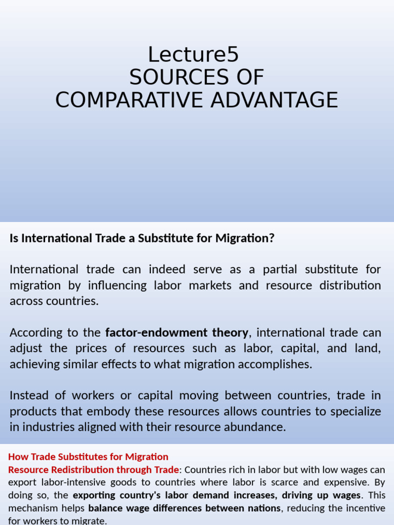 Lecture 5.sources of Comparative Advantage | PDF | Labour Economics | Poverty & Homelessness