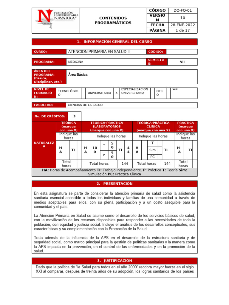 DO-FO-01 Contenido ProgramÃ¡tico V10 APS 2 | PDF | Aprendizaje | Evaluación