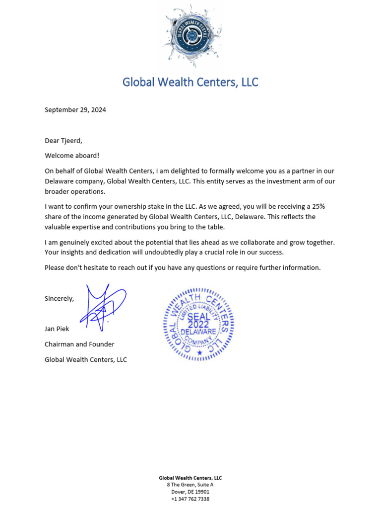 Tjeerd Welcome LTR | PDF