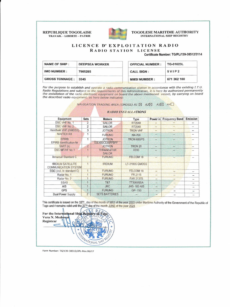 8.Ship Radio License | PDF