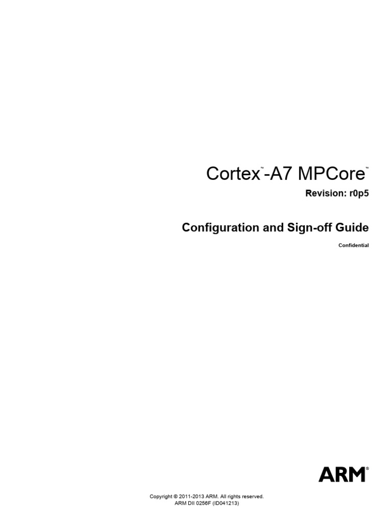 Cortex A7 Configuration And Signoff Guide Pdf Input Output