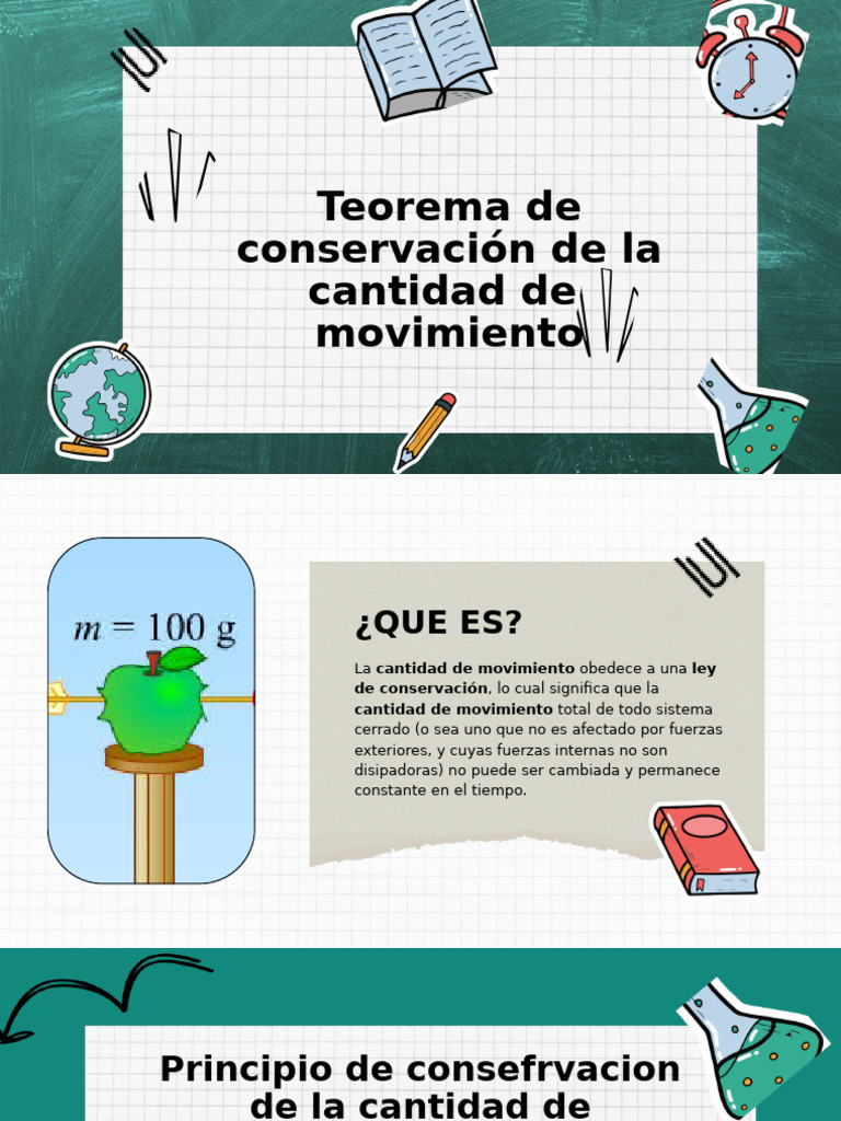 Teorema de conservacion de la cantidad de movimiento | PDF | Vector Euclidiano | Impulso