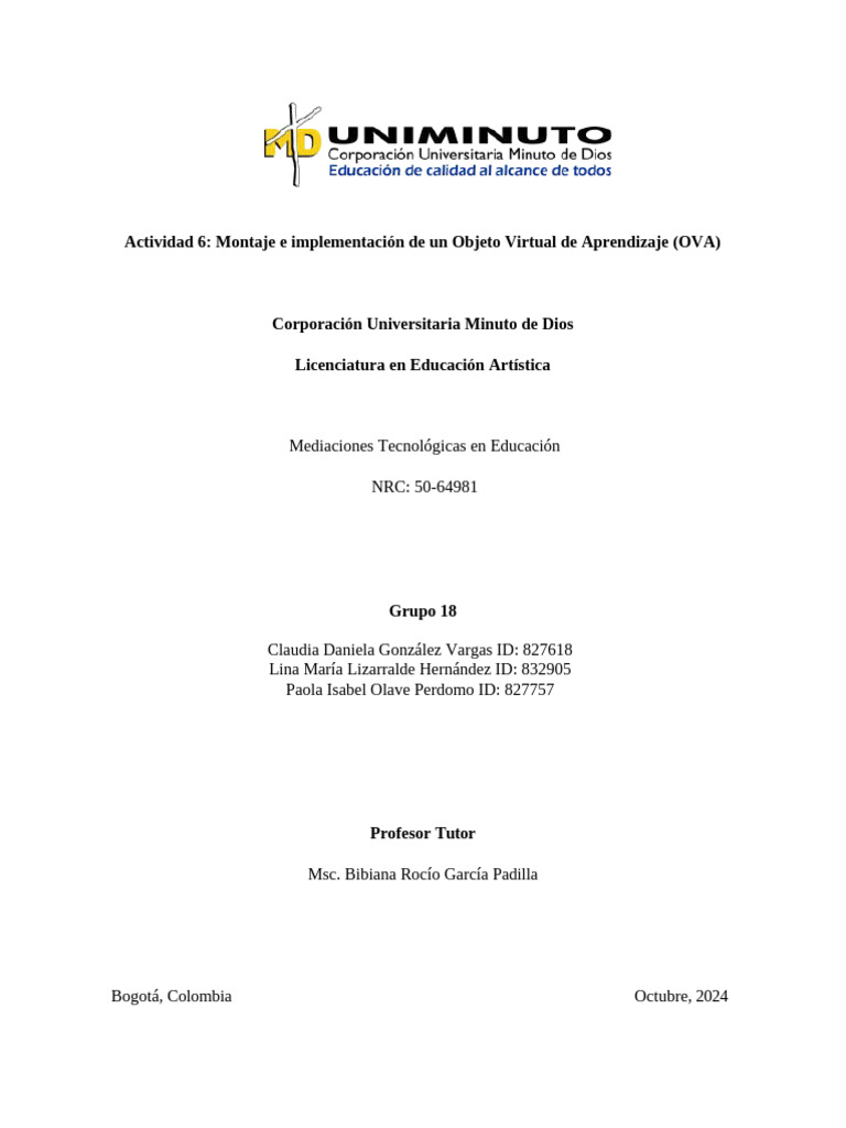 Act. 6 Montaje (OVA) | PDF