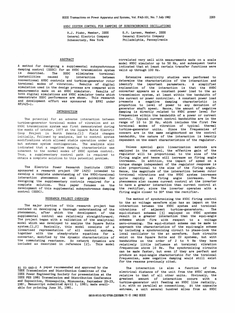 HVDC Damping Control for Engineers | PDF | High Voltage Direct Current ...