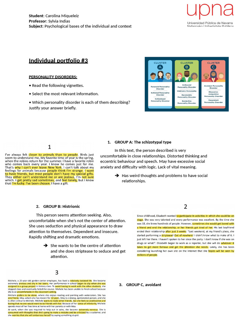 Individual Portfolio 3# - Personality Disorders - Carolina Miqueleiz ...