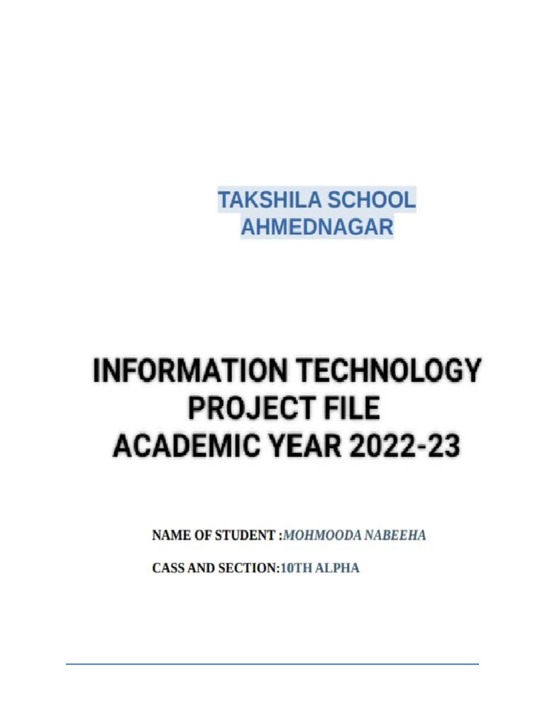 Ip Project Class 10th | PDF