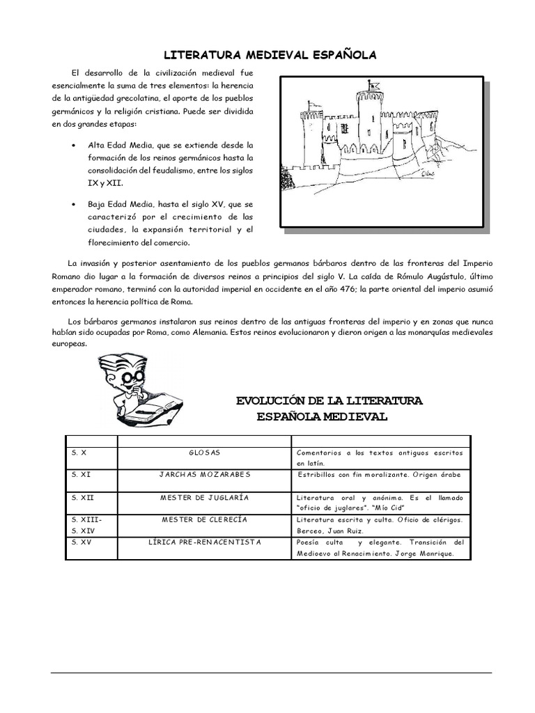 Literatura Medieval Española 1-Edu | PDF | Edades medias | imperio Romano