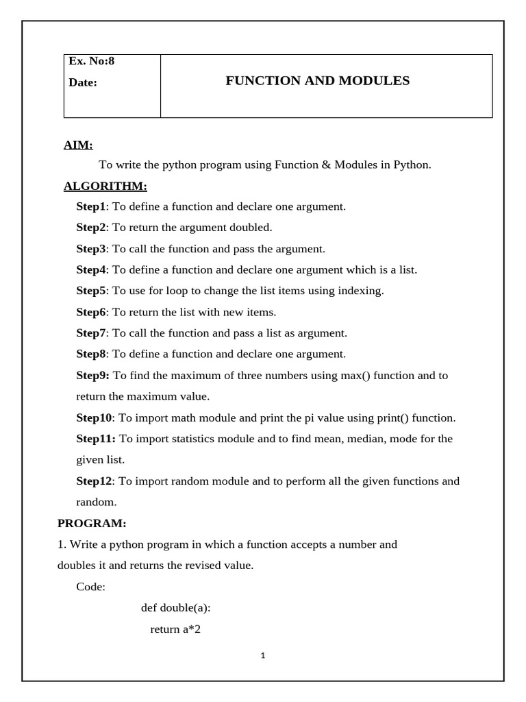 Experiment 8 7 Pdf Parameter Computer Programming Python Programming Language