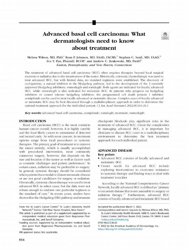 TEXTO 2 - Advanced Basal Cell Carcinoma | PDF