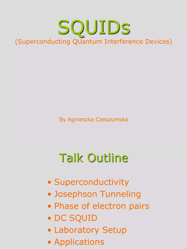 Superconduction Squids | PDF