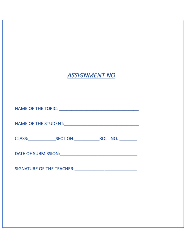 Assignment Cover Sheet | PDF