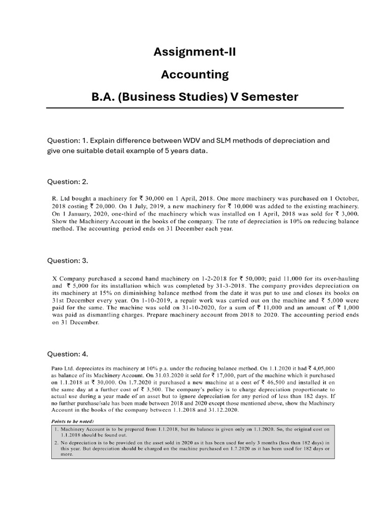 Accounts Assignment 2 | PDF
