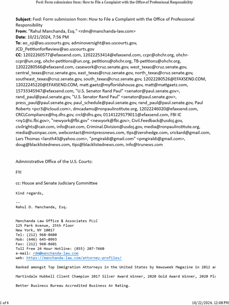 FWD - Form Submission From - How To File A Complaint With The Office of ...