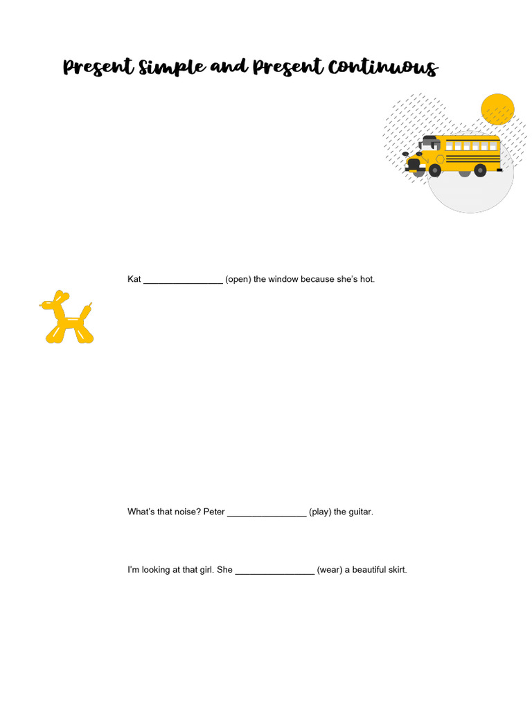 Praca Domowa - Porównanie Present Simple I Present Continuous | PDF