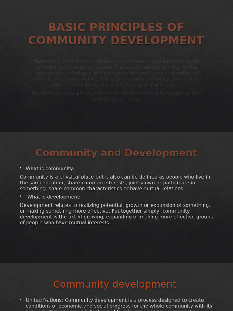 Principles of Community Development | PDF | Community | Social Work