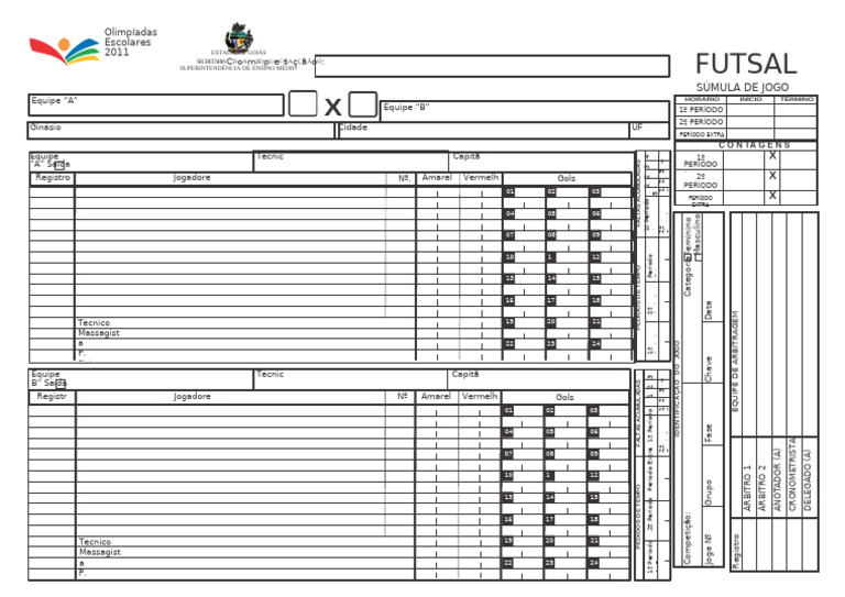 Súmula - Futsal | PDF