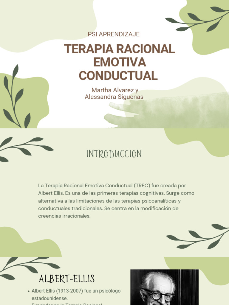 Guía de Terapia Racional Emotiva Conductual | PDF | Terapia racional de ...