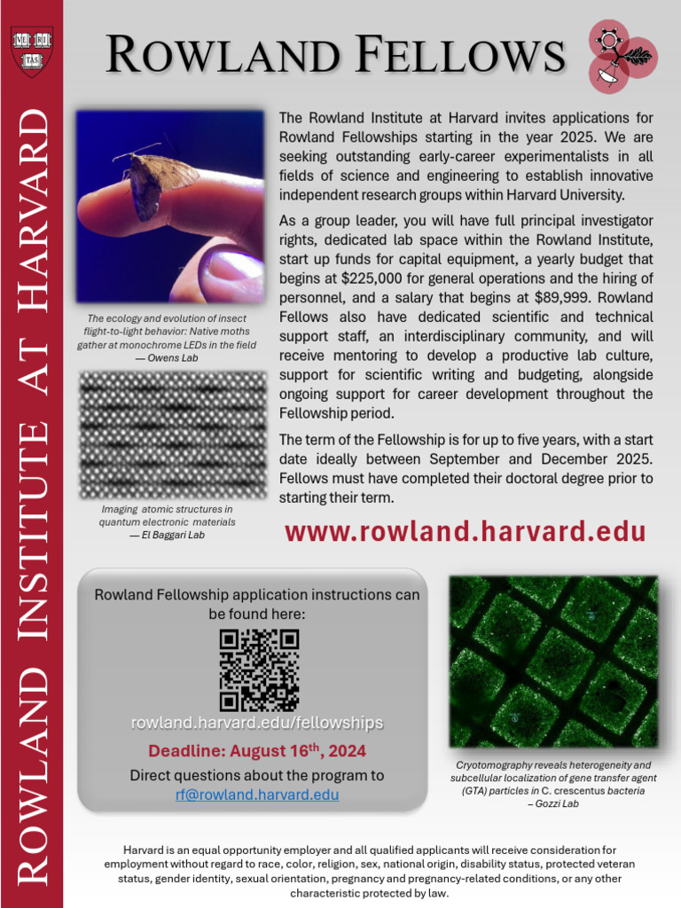 2025 Rowland Fellow recruitment flyer | PDF