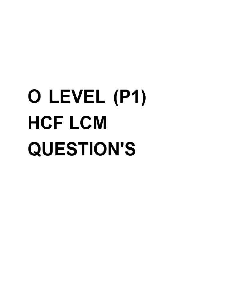 HCF LCM Worksheet | PDF | Mathematical Concepts | Abstract Algebra