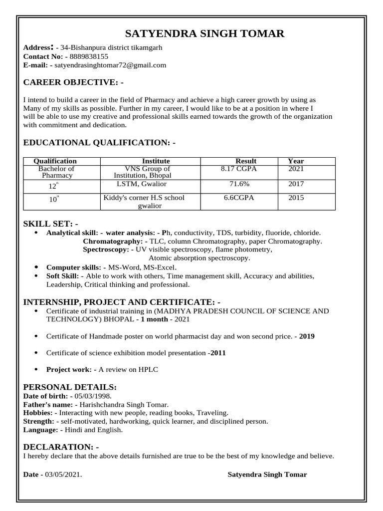 Resume Abhishek Singh Tomar | PDF