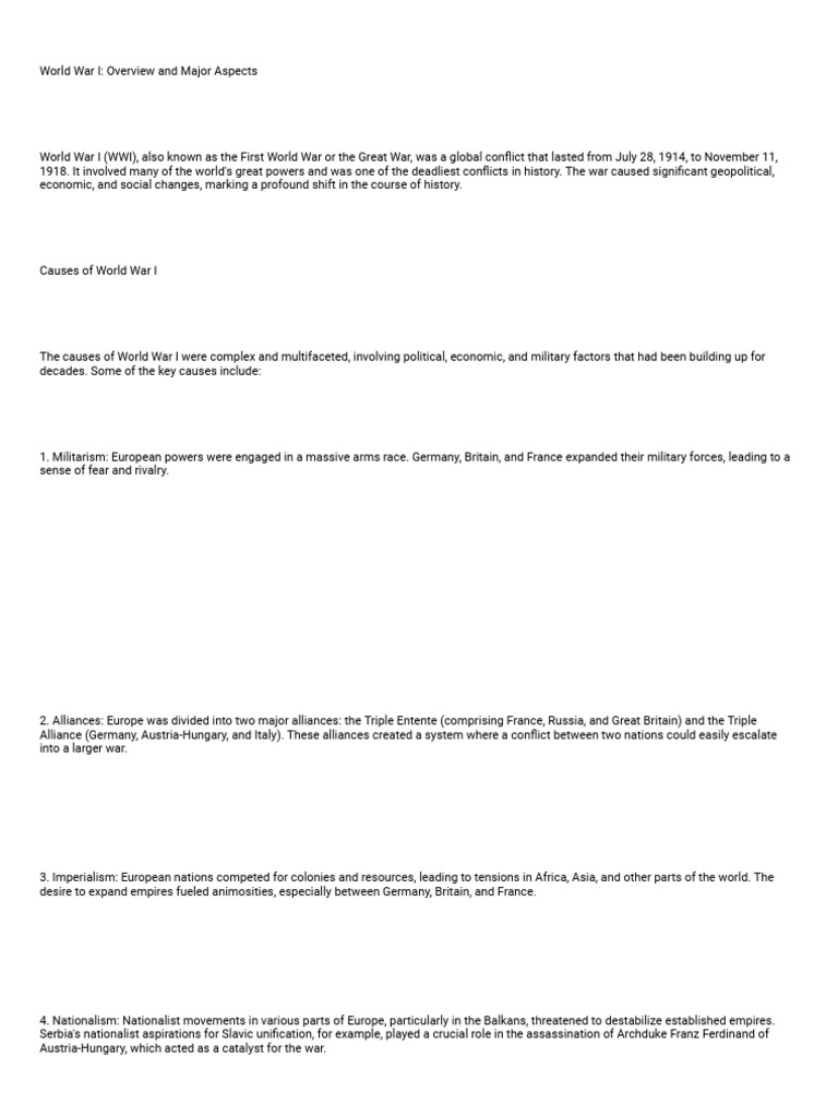 World war 1 notes | PDF | World War I | Austria Hungary World war 1 notes | PDF | World War I | Austria Hungary
