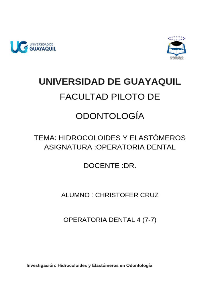 Hidrocoloides Opert. | PDF | Polímeros | Silicona