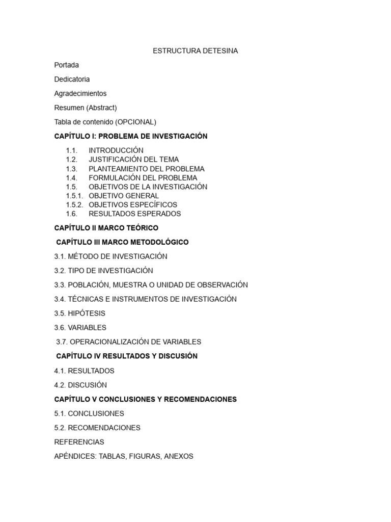 Estructura de La Tesina | PDF