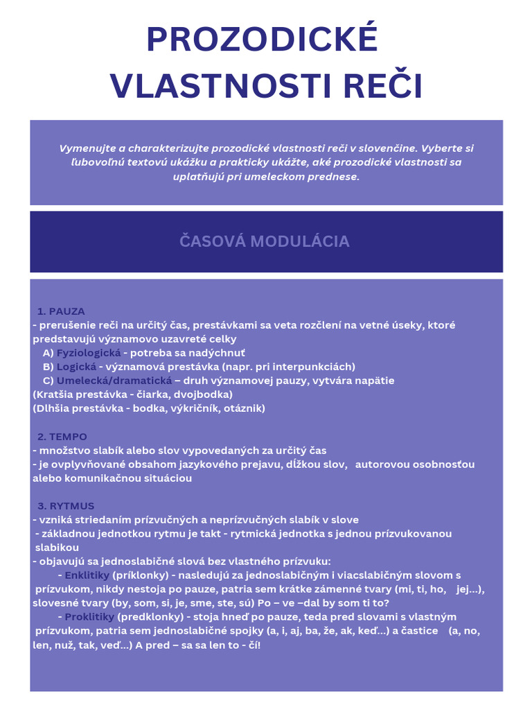 8) Prozodické Vlastnosti Reči | PDF