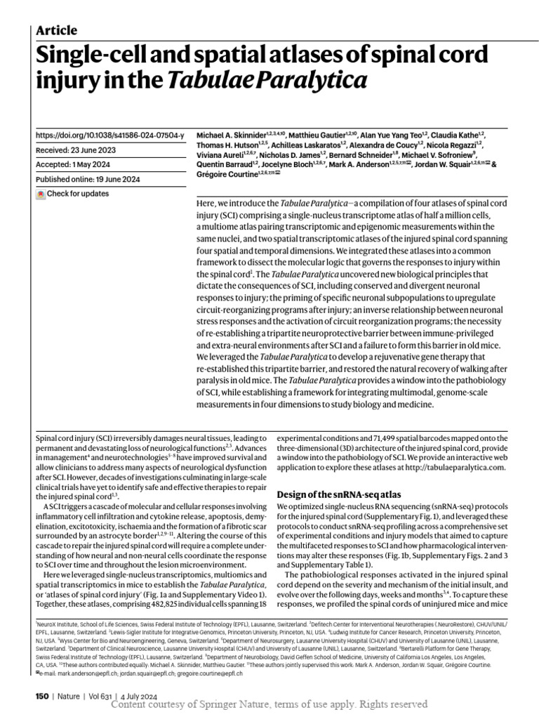 Single-cell_and_spatial_atlases_of_spinal_cord_inj | PDF | Microglia ...