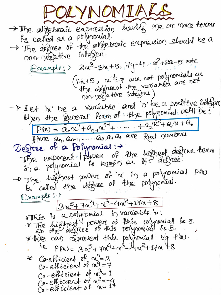 Polynomials - Ch2 - Class X | PDF | Polynomial | Computer Programming