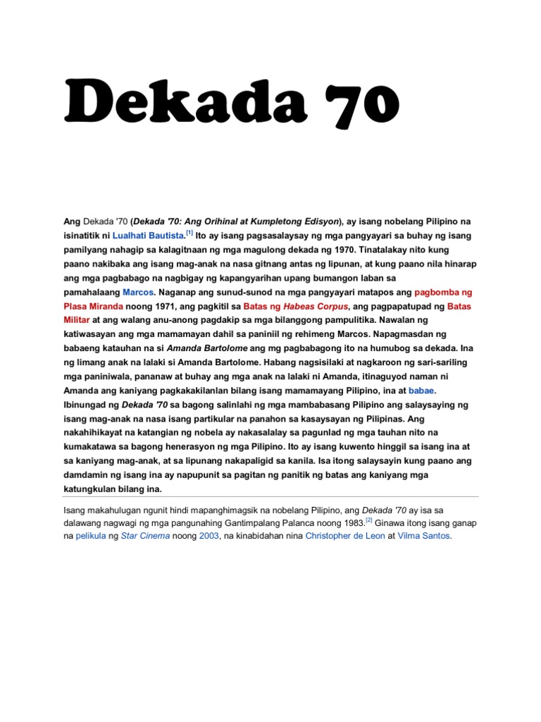 Dekada 70 | PDF