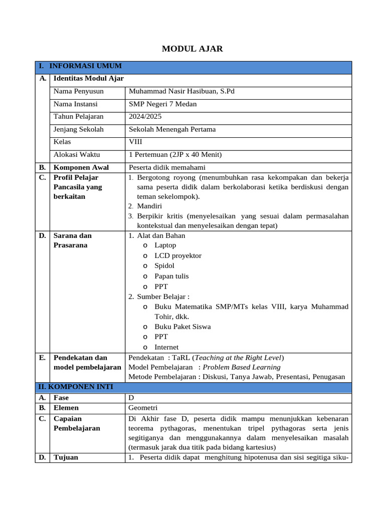 Modul Ajar Ukin Muhammad Nasir | PDF