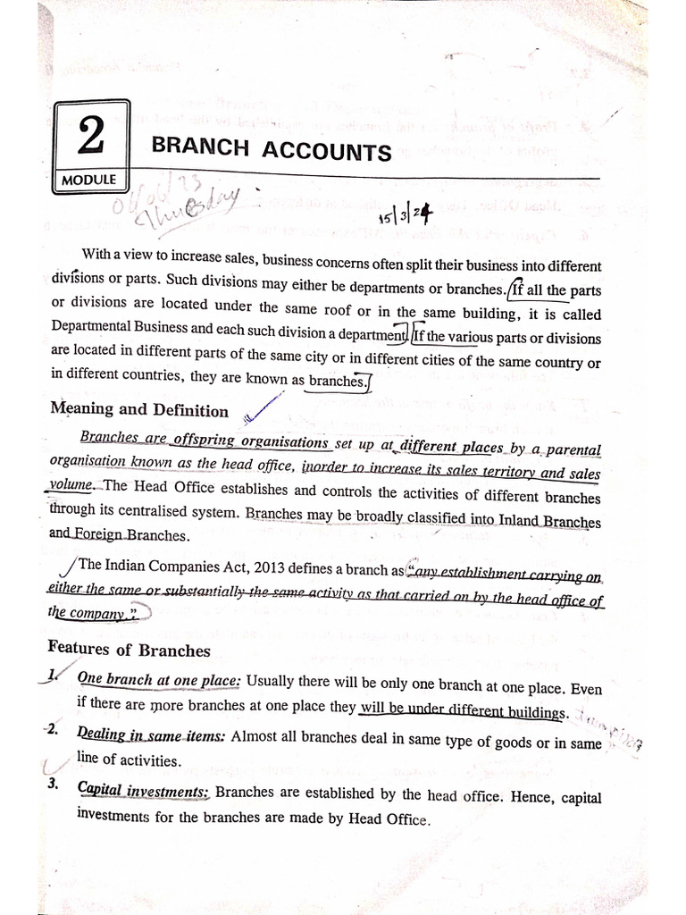 Branch Accounts | PDF