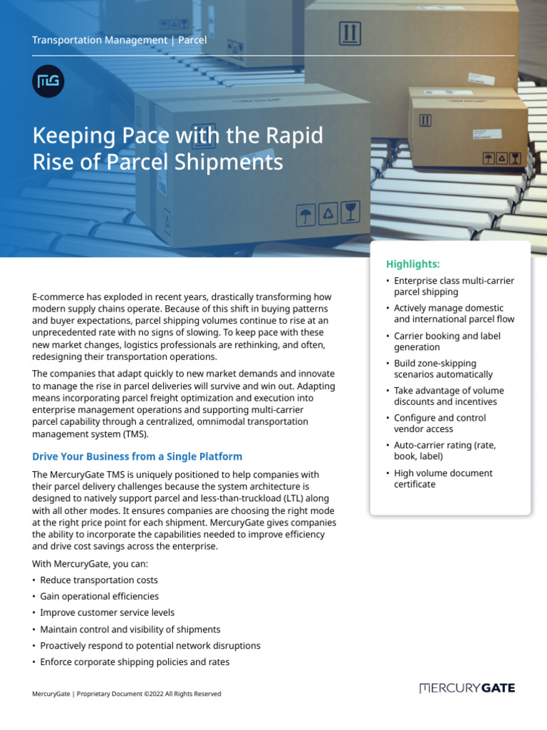 MercuryGate TMS for Parcel Optimization | PDF | Logistics | Business ...