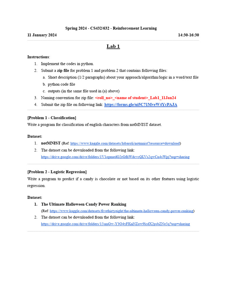 Lab 1 | PDF | Statistical Classification | Learning