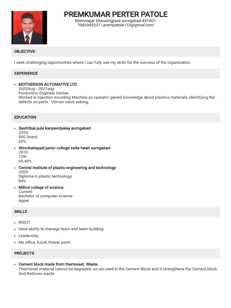 Project on fresher | PDF