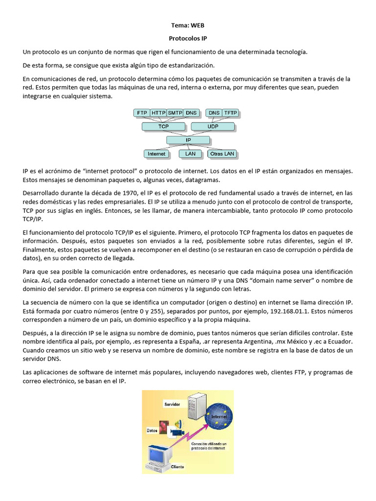 Protocolos IP | PDF | Protocolos de internet | Red de computadoras