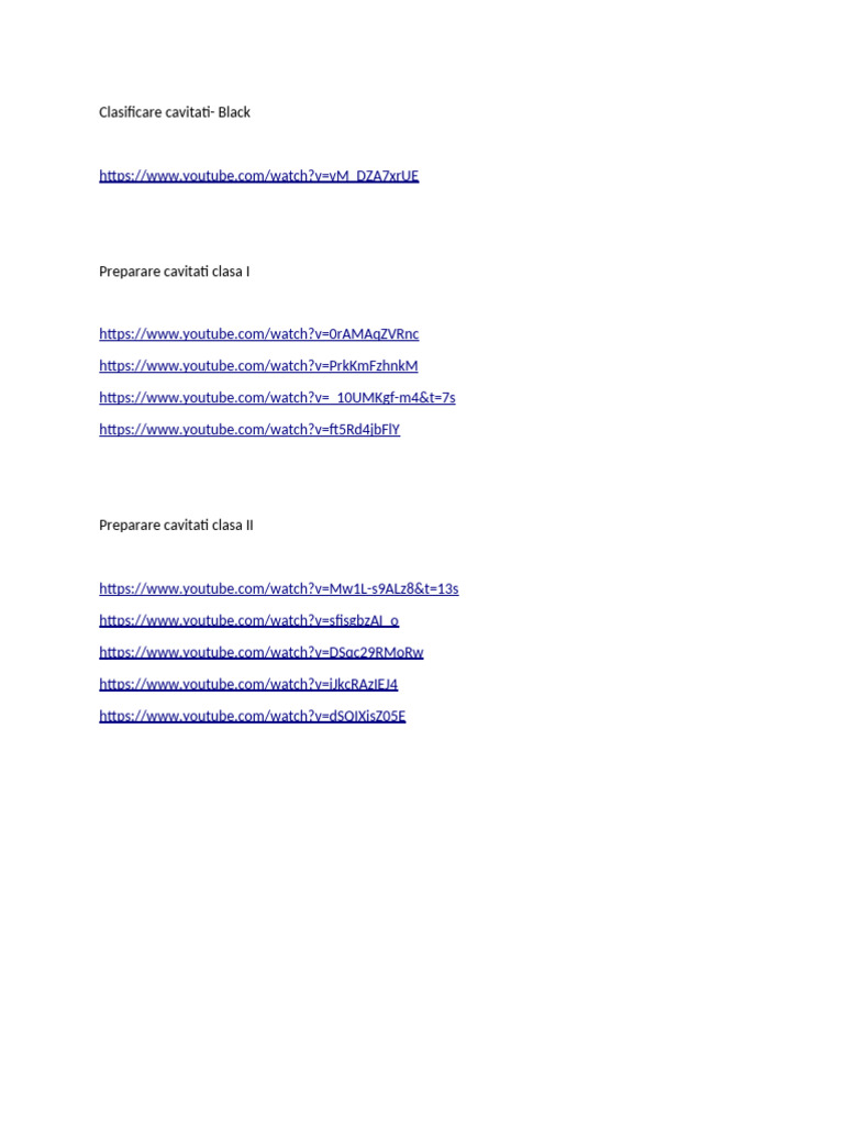 Clasificare cavitati, prep cav cl I si II | PDF