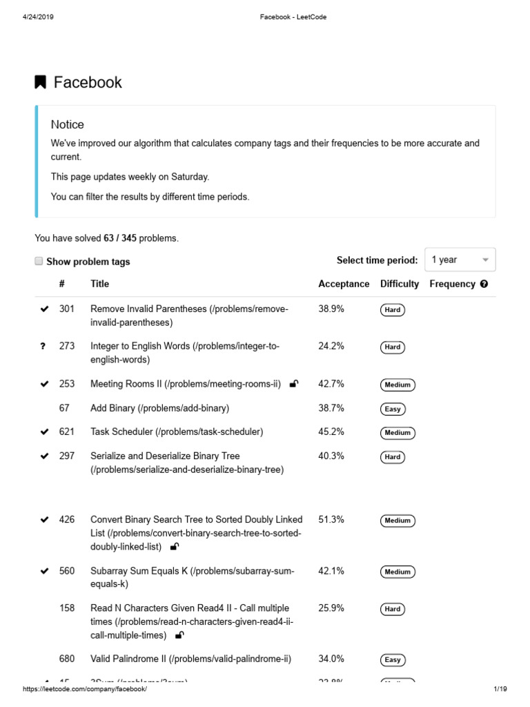 Facebook Leetcode Questions 1659451503 Pdf Algorithms And Data Structures Computer Programming 2055